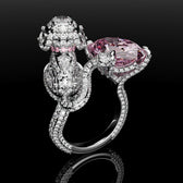 Toy Poodle Ring - Diamond & Platinum