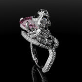 Toy Poodle Ring - Diamond & Platinum