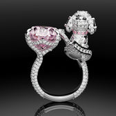 Toy Poodle Ring - Diamond & Platinum