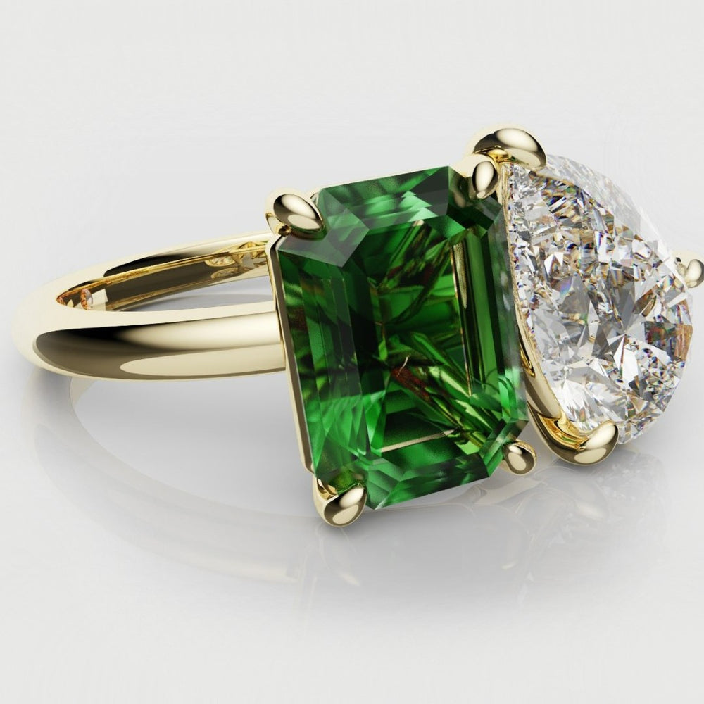Green Emerald Engagement Rings