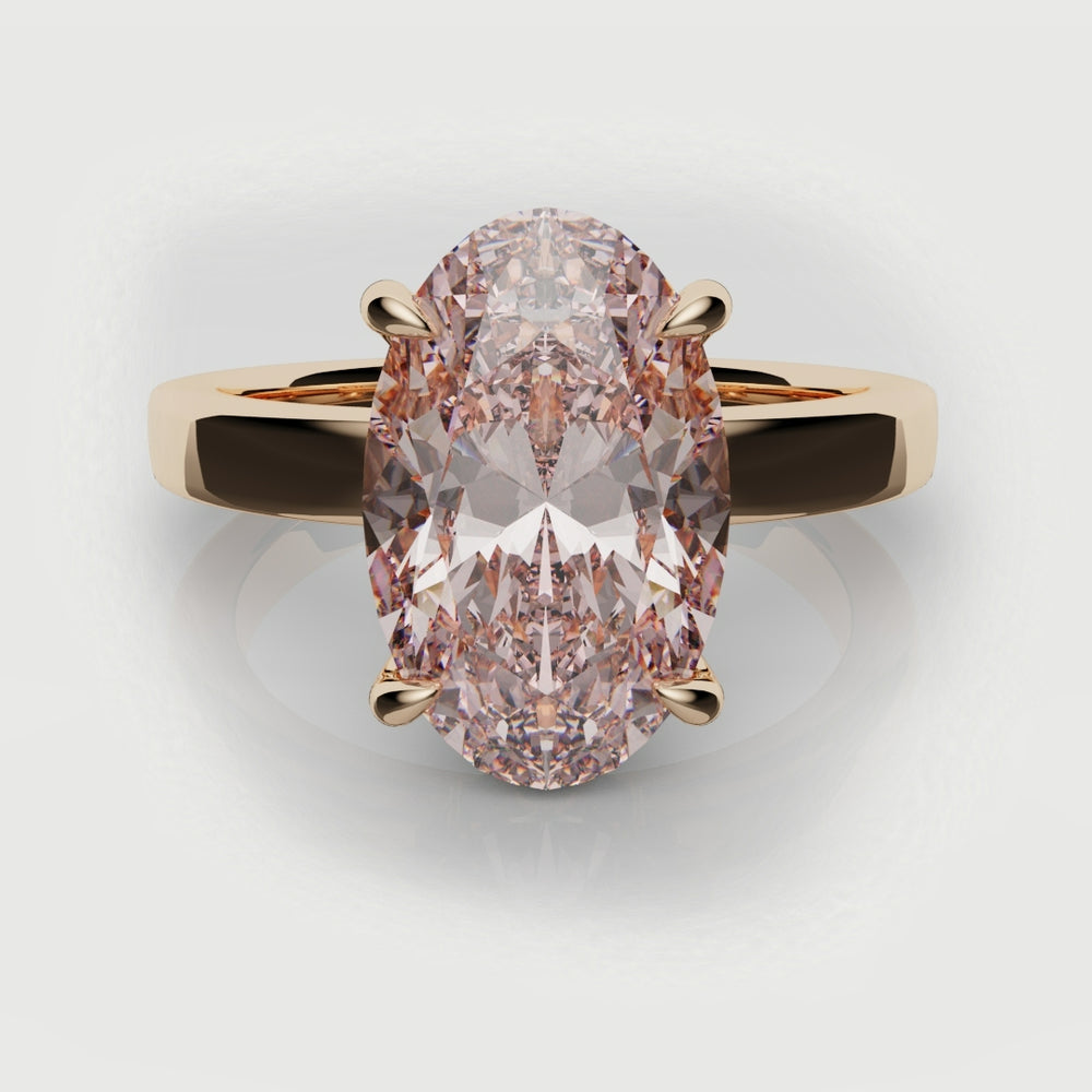 Double Row Pavé Oval Diamond Engagement Ring - Hyde Park Design