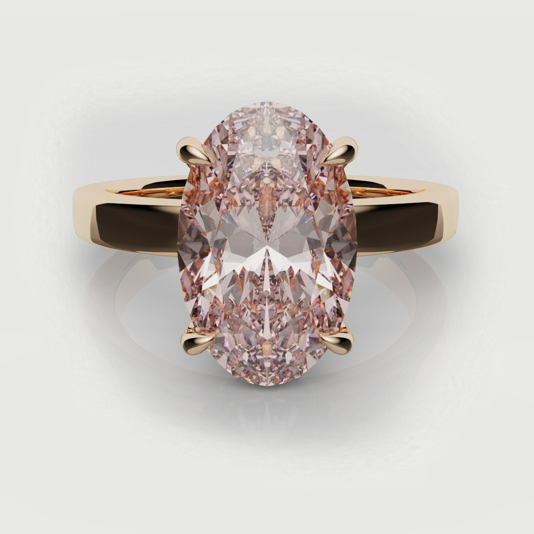Double Row Pavé Oval Diamond Engagement Ring - Hyde Park Design