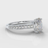 Pavé Oval Diamond Engagement Ring