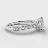 Pavé Oval Diamond Engagement Ring