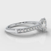Pavé Oval Diamond Engagement Ring